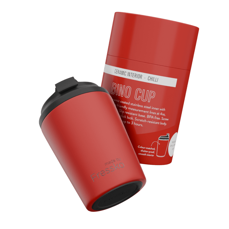 Reusable CERAMIC BINO PEACHY 227ml/8oz - Fressko - Mu Shop