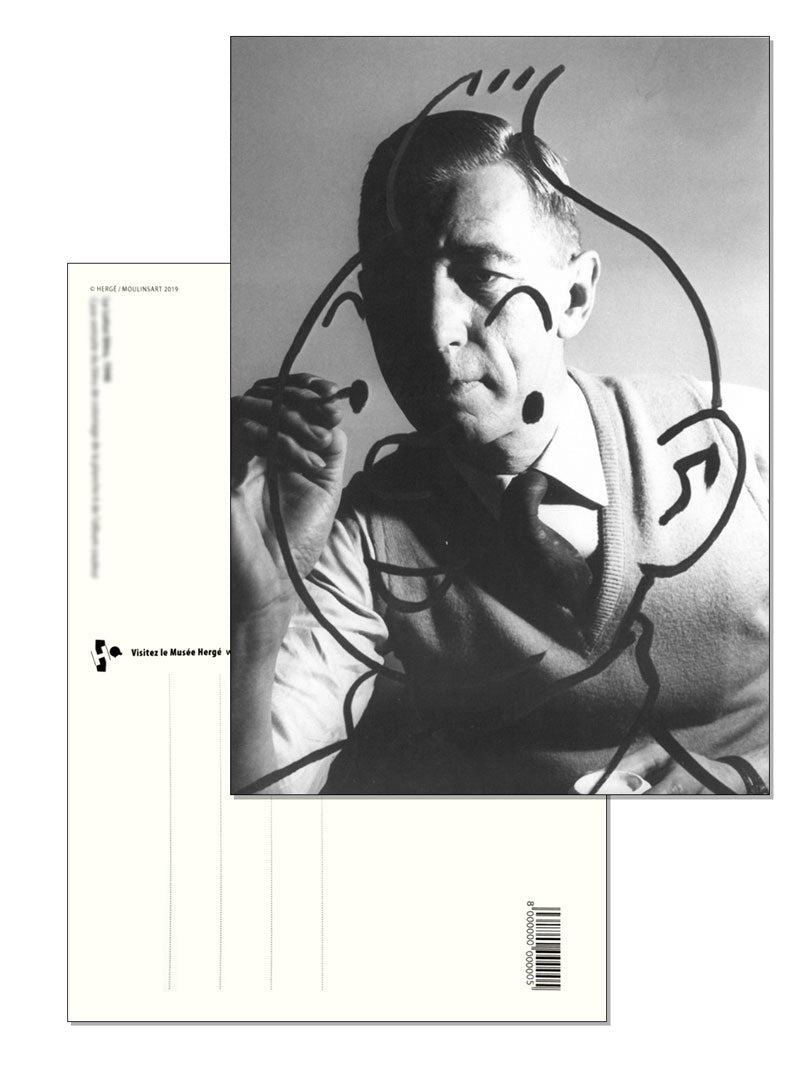 TINTIN POSTCARDS - Hergé Drawing Tintin - Tintinimaginatio (Moulinsart ...