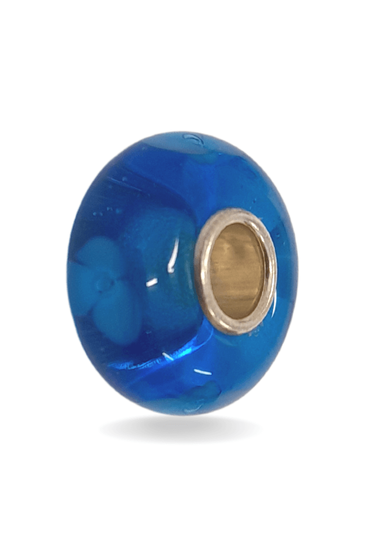 Light Blue Bead with Blue Flowers Universal Unique Bead #1402 – Mu Shop